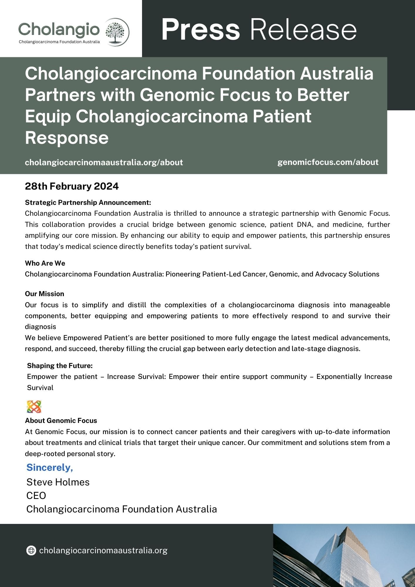 Cholangiocarcinoma Foundation Australia Partners with Genomic Focus ...